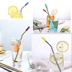 12PCS Silicone Straw Tips, Multicolored Food Grade Straws Tips Covers Only Fit for 1/4 Inch Wide(6MM Outdiameter) Stainless Steel Straws-Multicolor
