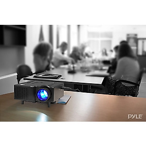 1080p Multimedia Gaming Mini Projector - Full HD Portable Video Cinema Home Theater Projector w/ Built-in Stereo Speaker, HDMI, USB, Adjustable Picture Projection for TV, PC, Computer - Pyle PRJG45_0