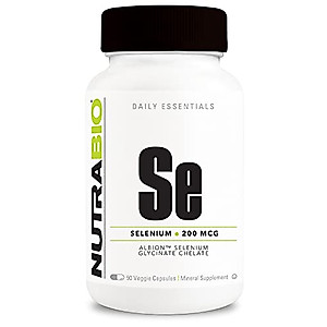 NutraBio Selenium Supplement, 200mcg - 90 Vegetable Capsules
