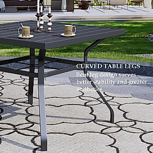 Anmutig 5 Piece Outdoor Patio Dining Set, Outdoor Furniture with 4 Folding Chairs and 37" Square Metal Dining Table for Yard, Garden, Porch and Poolside, Blue