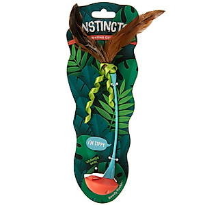 SmartyKat Instincts Rowdy Rocker Self-Righting Interactive Cat Toy w/Feathers & Ribbons - Orange/Blue, One Size