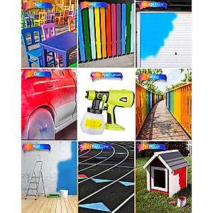 Paint Sprayer for Ryobi Paint Sprayer Compatible with Ryobi 18V ONE+ Lithium Battery, 200W High Power HVLP Spray Paint Gun 4 Copper Nozzles, 3 Patterns for Fence, Ceiling (Tool only)