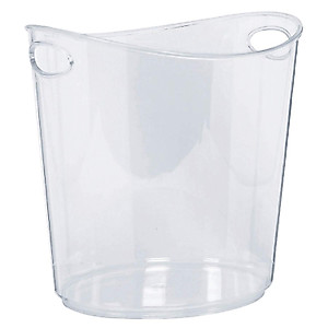 Clear Food-Safe Plastic Ice Bucket - 9" x 9.5", 1 Piece - Perfect for Parties & Chilling Drinks