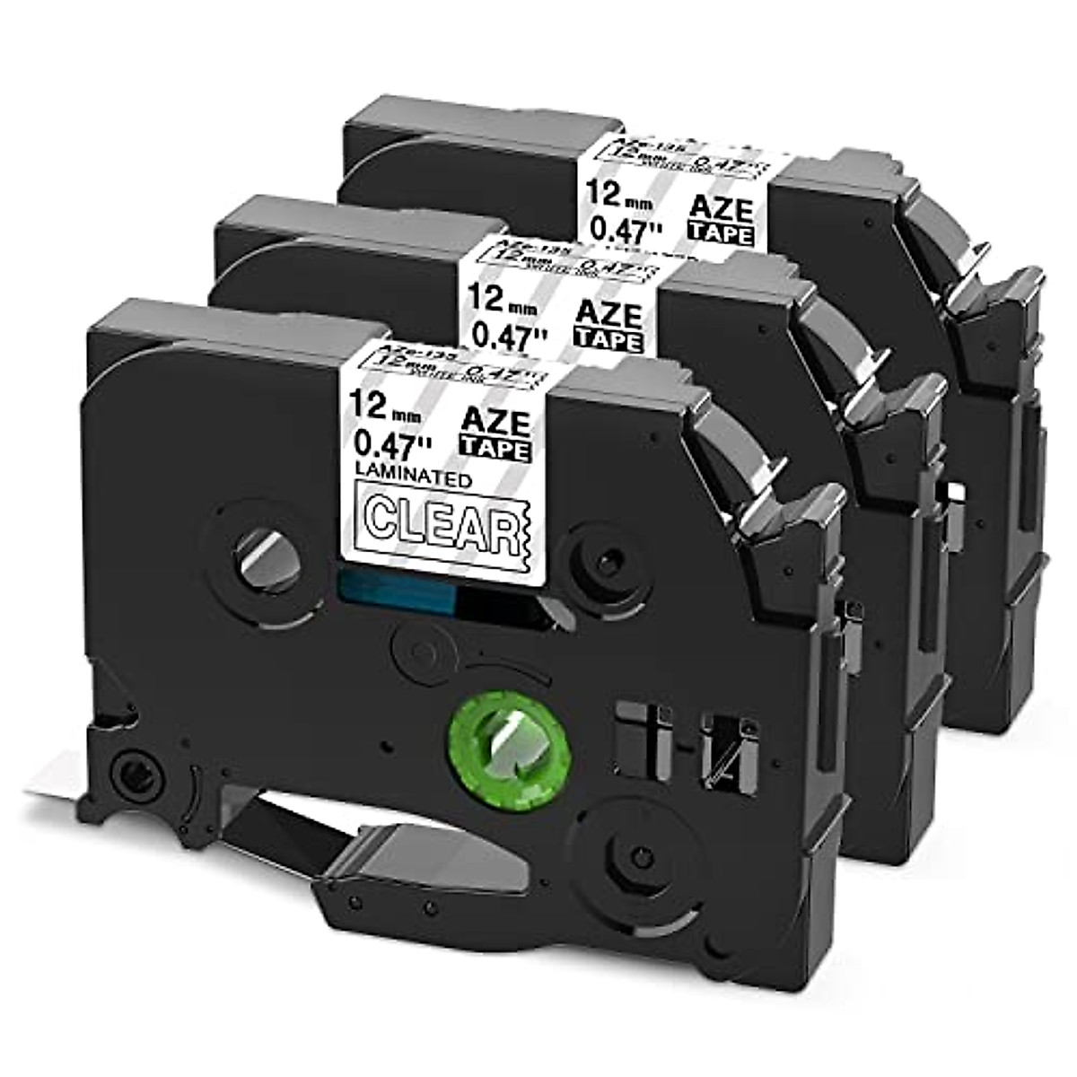 White on Clear TZe Compatile with Brother P Touch Label Tape TZe-135 TZe135 Tz Tape 12mm 0.47 Laminated Clear for PT-D210 D220 D200 H110 D400 Label Maker