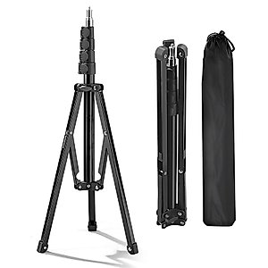 WELLMAKING Light Stand, 72 inches led Light Stand Reverse Folding Light Tripod for Photography, Portable Light Tripod, Reflector Stand Suitable for Streaming, vlog, YouTube