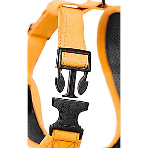 Gooby - Active X Head-in Harness, Choke Free Small Dog Harness with Synthetic Lambskin Soft Strap, Orange, Large