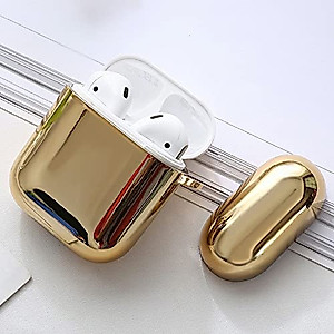 AirPod Case 2nd Generation,Apple AirPods Case 1st Generation,Mirror Plating Hard PC Cover (Mirror Gold)
