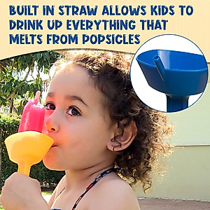 THE ORIGINAL Pop No Drop Popsicle Holder - Mess-Free Frozen Treats Holder with Straw - Drip Free, BPA Free & Dishwasher Safe - No Drip Ice Pop Popsicle Holders for Kids and Adults - PINK w/Header