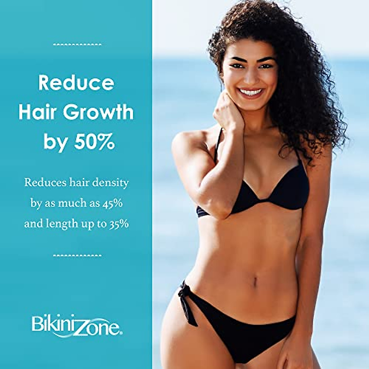 Bikini Zone Hair Growth Inhibitor - Cream to Help Stop Hair Growth for Face, Legs, Lips & Chin - Reduces Hair Density & Length - Painless Hair Inhibitor & Moisturizer After Waxing & Shaving (1 oz)