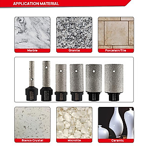 DT-DIATOOL Diamond Finger/Milling Bit Diameter 1"(25mm) for Enlarging or Repairing Holes of Porcelain Tile Hard Ceramic Marble Aretficial Stone