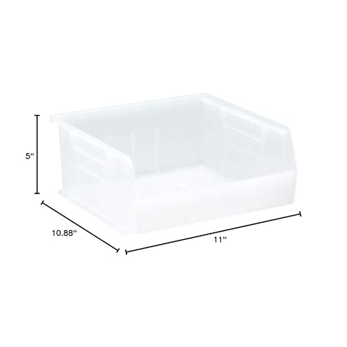 QUANTUM STORAGE SYSTEMS K-QUS235CL-4 4-Pack Ultra-Stack and Hang Bins, 10-7/8 inch x 11 inch x 5 inch, Clear