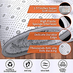 Aternoon 5.3 x 7.5 Feet Shag Area Rugs, Super Soft Fluffy Shaggy Rug Floor Carpet for Living Room, Children Bedroom, Nursery Play Room, Home Decor, 5x8