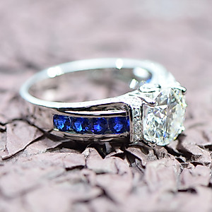 SZJINAO Moissanite Engagement Rings 0.8-2CT 18K White Gold Plated 925 Silver Rings for Women D Color Moissanite Diamond Wedding Ring,With GRA Certificate (2ct Moissanite, 7)