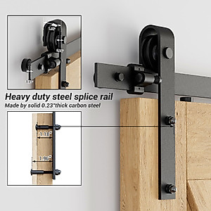 CCJH Barn Door Hardware Kit 4FT Sliding Track Heavy Duty for Single Max 24'' Wide Door Panel
