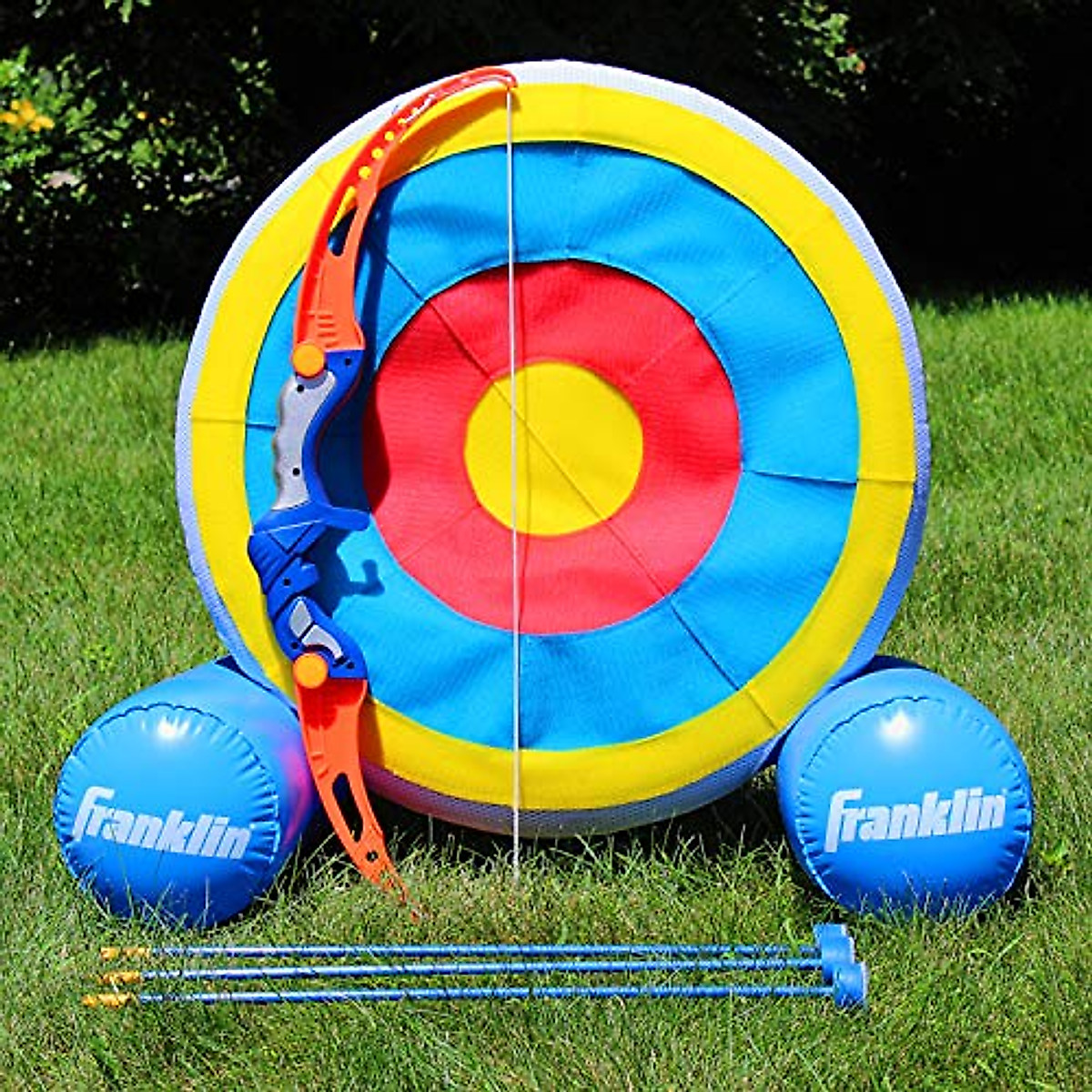 Franklin Sports Kids Archery Target - Inflatable Standing Target with Self-Stick Bullseye & Arrows