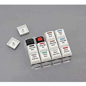 Max keyboard Cherry MX Switch Tester Switch Sampler Mechanical Keyboards 12-Key Switch Testing Tool (Printed PBT Keycaps with Cherry MX keyswtich Color Included)