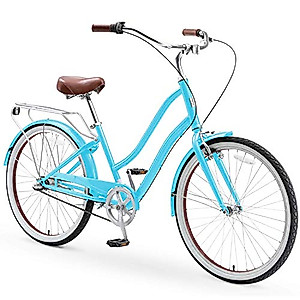 sixthreezero EVRYjourney Steel Women's Step-Through Touring Hybrid Bike, 1/3/7/21 Speed 26" Bicycle, Multiple Colors