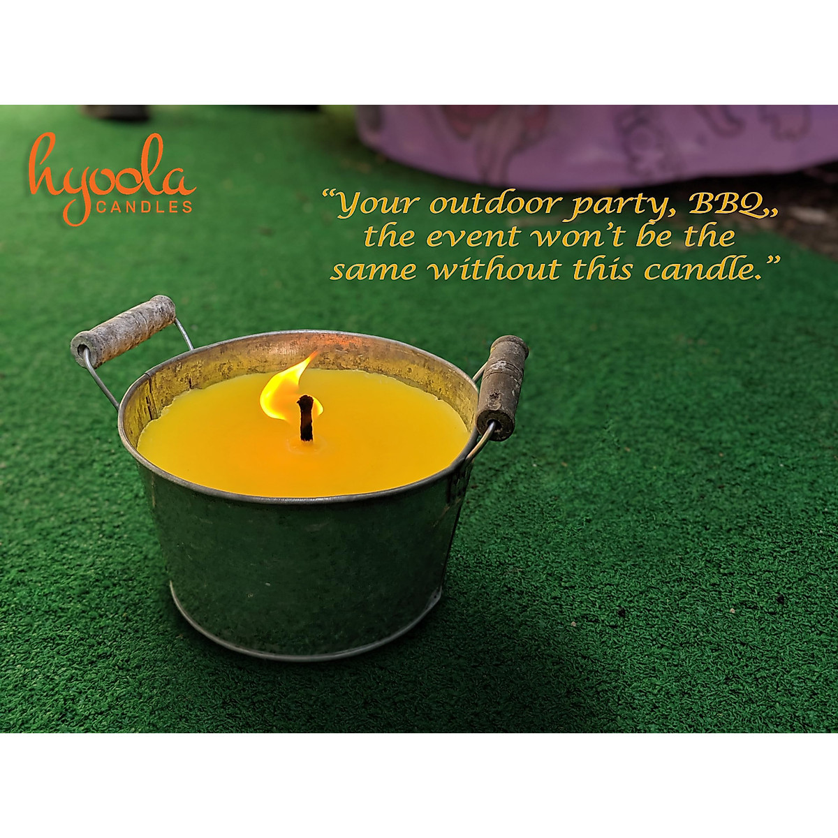 HYOOLA Large Citronella Candles Outdoor Bucket - 30 Hour - Natural Repellent - European Made