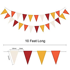 YSSAI 40Ft Triangle Flag Paper Pennant Banner Orange Fall Party Garland Bunting for Fall Decor Thanksgiving Day Harvest Autumn Wedding Birthday Party Home Outdoor Garden Hanging Decoration 104 Flags