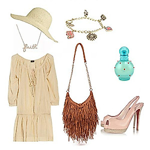 Lanpet Women Fringe Tassel Cross Body Bag Leisure Shoulder Bag