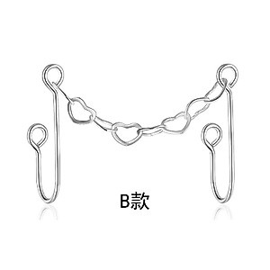 Fuqimanman2020 4pcs African Fake Nose Rings Clip Set, Fake Septum Ring with Heart Nose Chain Cuff CZ Crystal Studs Nostril No Piercing Body Jewelry for Women-Silver