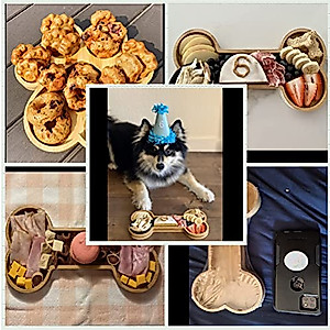 Paw Shaped Serving Tray with 5 Grooves 10 inch Wooden Cutting Board Claw Candy Dish Bowl (Paw)