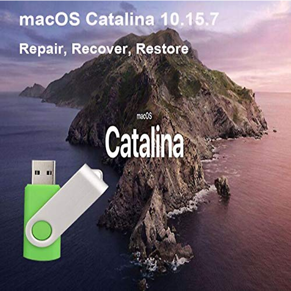 Bootable USB Stick for macOS Catalina 10.15.7 USB Flash Drive for Full OS Recovery, Upgrade Reinstall System Install USB 16GB, Green