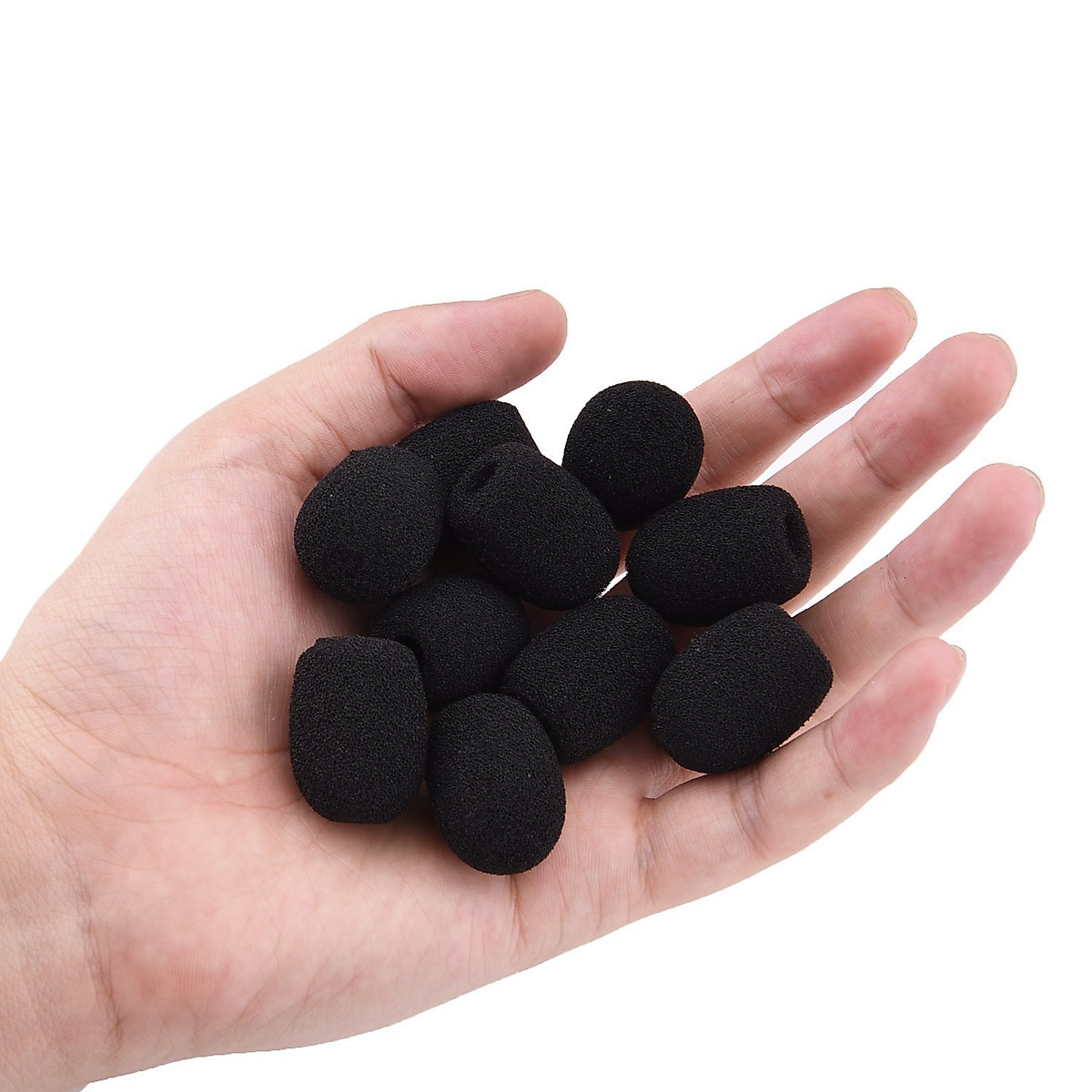 Sunmns 10 Pack Mini Small Size Lapel Headset Microphone Windscreen Foam Cover, Black