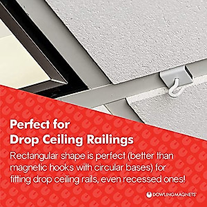 Dowling Magnets Ceramic Magnetic Hooks (1 inch Long x .88 inch Wide), Set of 5 , White