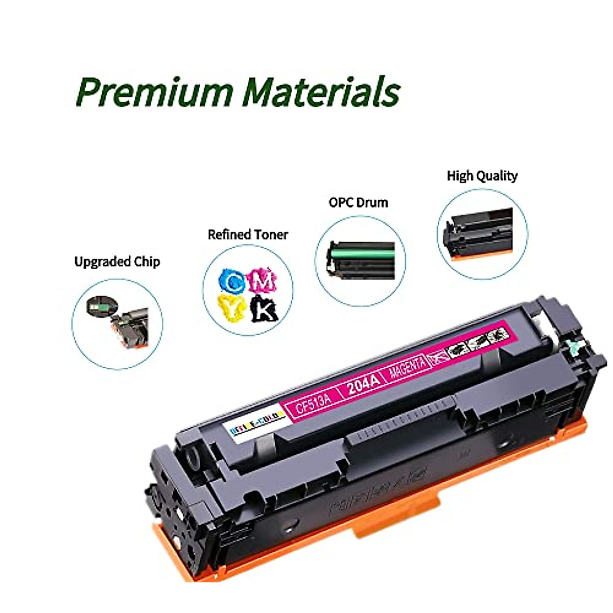204A Printer Toner for HP 204A Toner Cartridges Works with hp Color Laserjet Pro MFP m180nw M180, M181 Series, Laserjet Pro M154 Series (Black Cyan Yellow Magenta, 5-Pack)