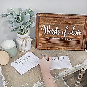 Darware Wedding Guest Book Alternative: Wood Words of Love Wedding Sign w/ Note Cards for Receptions, Showers, Bereavement and Graduation