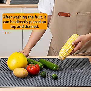 NiuYichee Expandable Dish Drying Rack in Sink, Stainless Steel Dish Drainer Rack Organizer, Dish Drainer Basket Shelf on Counter, with 16" Silicone Drainage Mat