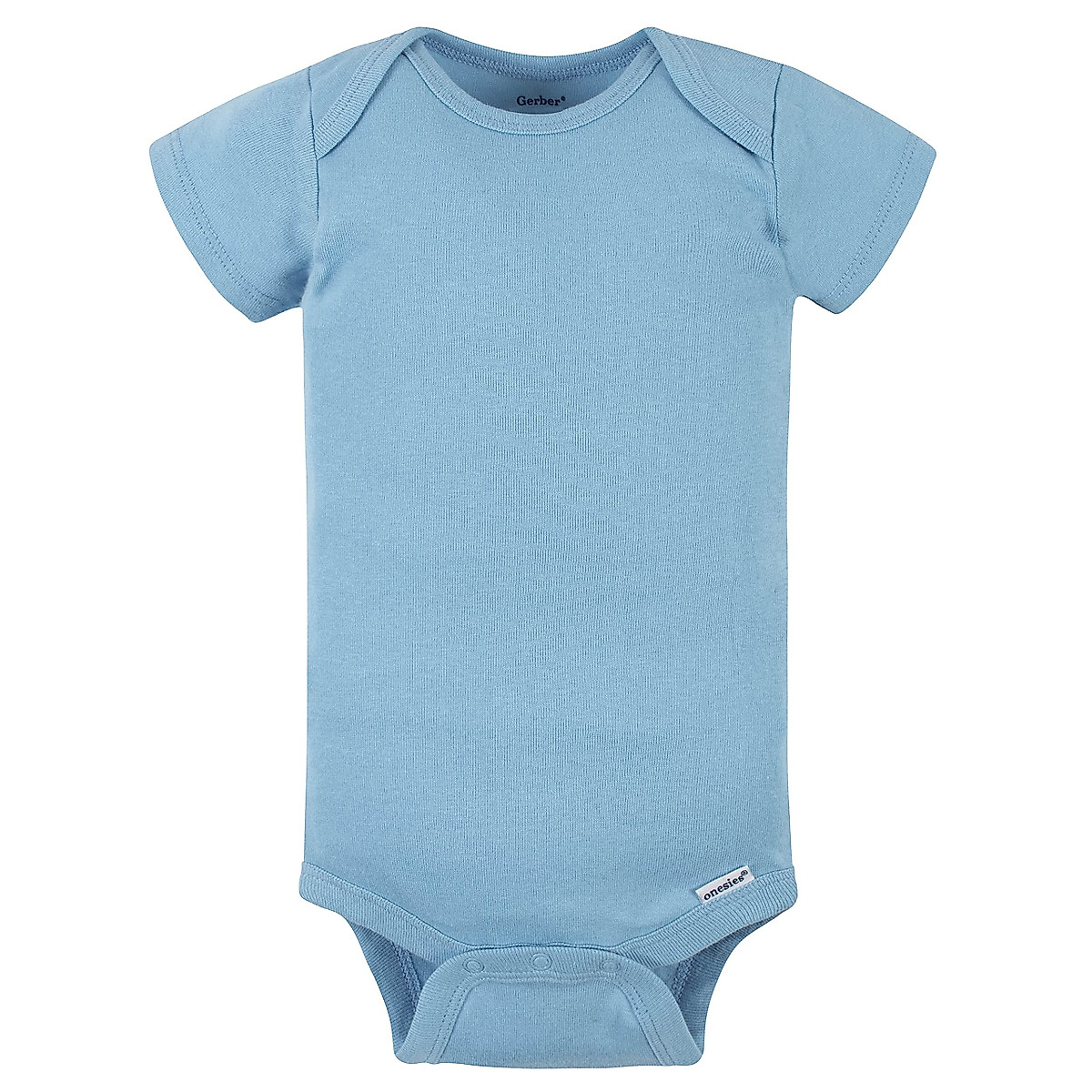 Gerber Baby 5-Pack Solid Onesies Bodysuits, Blue, 0-3 Months