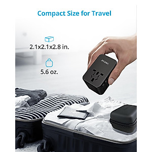 Universal Travel Adapter, VINTAR 75W GaN International Plug Adapter with 3 USB-C PD & 2 USB-A QC, All-in-One Travel Essentials for UK/EU/USA/AUS, Worldwide Power Adapter for Laptops Tablets Phones