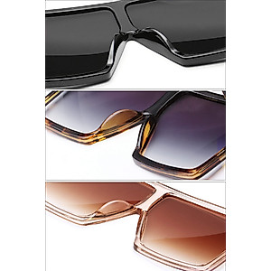 GRFISIA Square Oversized Sunglasses for Women Men Flat Top Fashion Shades