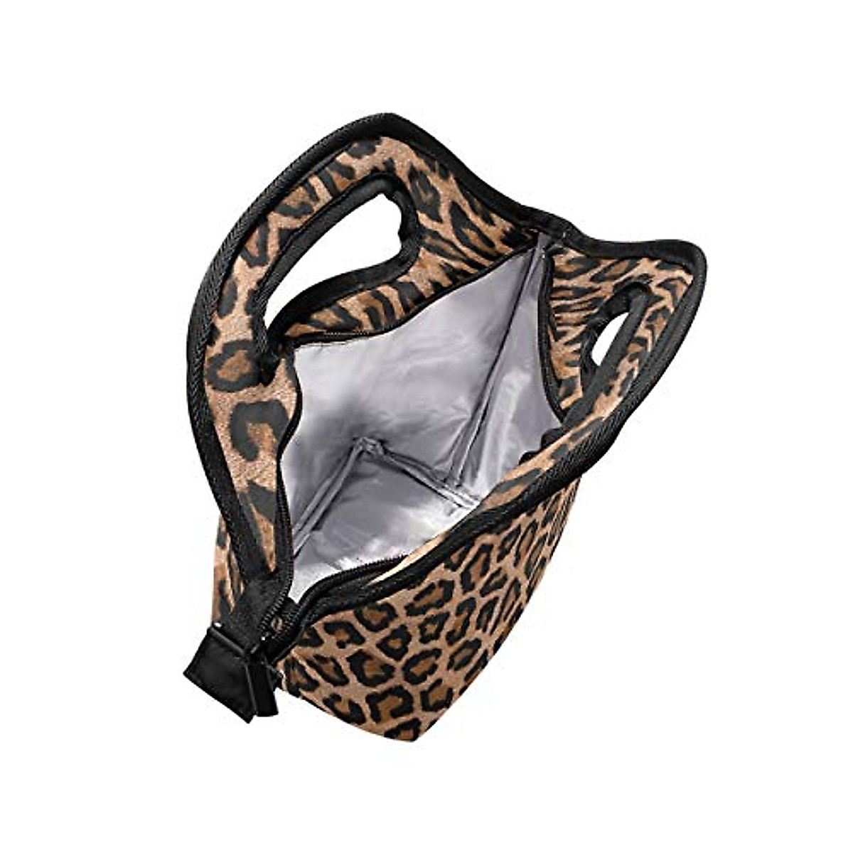 senya Lunch Bag Insulated Lunchbox Handbag Tote Bags Reusable Cooler Containers Organizer School Outdoor for Women Men Girls Boys Kids (Leopard)