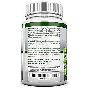 Calcium D-Glucarate - 500mg - 120 Vegetable Capsules - Superior Potency to Support Liver Detoxification, Estrogen Metabolism & Hormonal Balance - Helps with Prostate, Breast & Colon Health