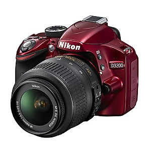 Nikon D3200 24.2 MP CMOS Digital SLR with 18-55mm f/3.5-5.6 AF-S DX VR NIKKOR Zoom Lens (Red)