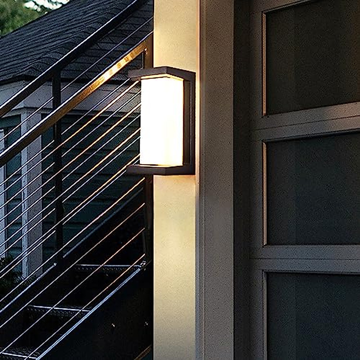 WENZIFI Outdoor Wall Lights 12W LED Wall Sconces IP65 Waterproof Wall Lamps Black Finish Die Cast Aluminum Wall Mounted Lamps for Porch Courtyards Garage Foyer Front Door