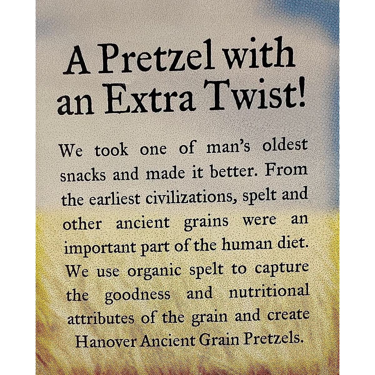 Hanover Organic Ancient Grain Spelt Sea Salt Pretzels Low Fat Cholesterol Trans Fat Free Party Snacks Resealable Container 28 oz Barrel