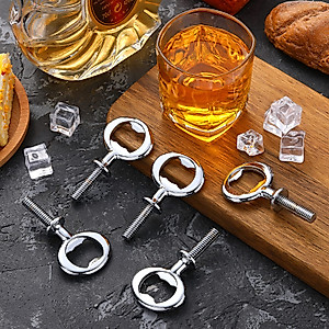 Metal Bottle Opener Kit Blank Bottle Opener Stainless Steel Open Inserts Hardware for Wedding Wine Party DIY Project Craft Wood Turning(Silver,7 Pieces)