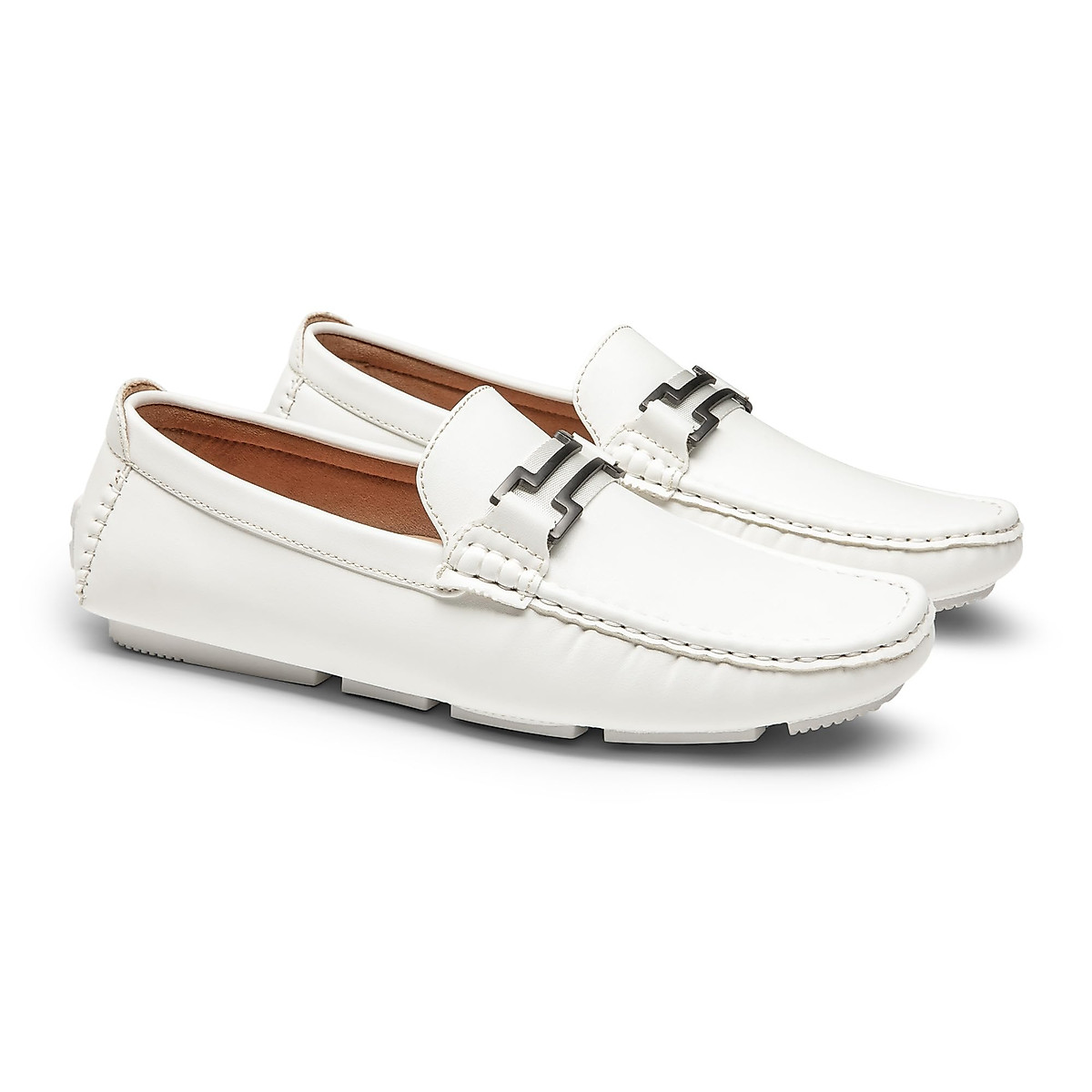 Bruno Marc Men's Driving Penny Loafers Casual Slip-on Moccasins Shoes,Size 8.5,White,HUGH-01