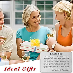 JAmuruwt Gifts for Son Metal Wallet Insert Card to My Son Gifts from Mom and Dad Birthday Christmas Graduation Wedding Deployment Gifts for Son