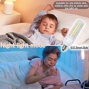 ZSCBBKJ E12 Smart Bulbs Dimmable, 7W E12 LED Bulbs with 2.4GHz Remote Control (No Battery), Stepless Dimming (2700K~6500K) & Color Changing (Warm~White) Bulbs (Pack of 4)