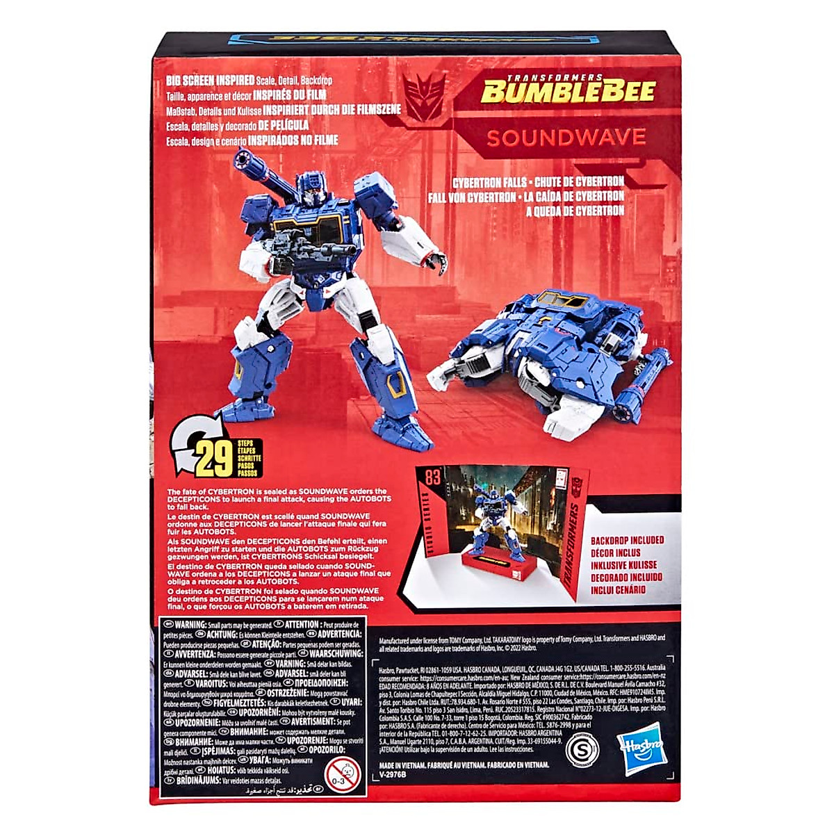 Transformers Toys Studio Series 83 Voyager Class Bumblebee Soundwave Action Figure - Ages 8 and Up, 6.5-inch