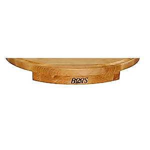 John Boos Block CCS24180125 Corner Counter Saver Maple Wood Oval Cutting Board with Juice Groove, 24 Inches x 18 Inches x 1.25 Inches