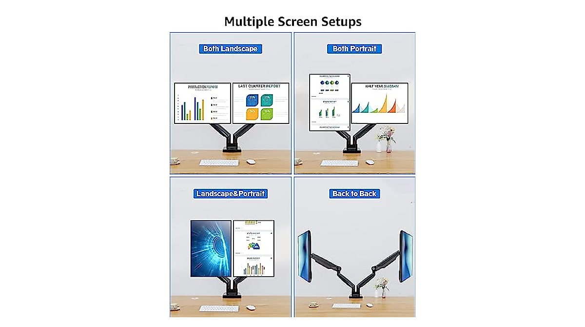MOUNTUP Ultrawide Dual Monitor Arm for Max 35 Inch Screen, Support 4.4 ...