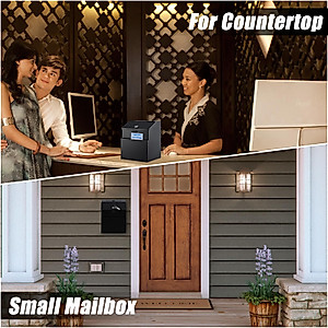 KYODOLED Metal Suggestion Box with Lock Wall Mounted Ballot Box Donation Box Key Drop Box with 50 Free Suggestion Cards 8.5H x 5.9W x 7.3L Inch Black