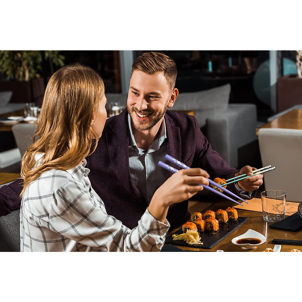 Chopsticks reusable Made in Japan ishida 10Pairs Black pasted box ((Japanese Beauty・23cm 9.0inch))