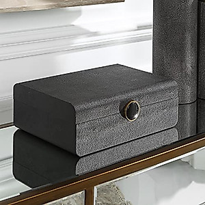 Uttermost Lalique Black Shagreen Box